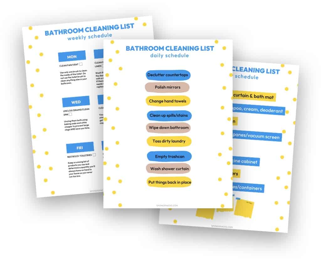 Easy Daily, Weekly & Monthly Bathroom Cleaning Checklist (FREE)