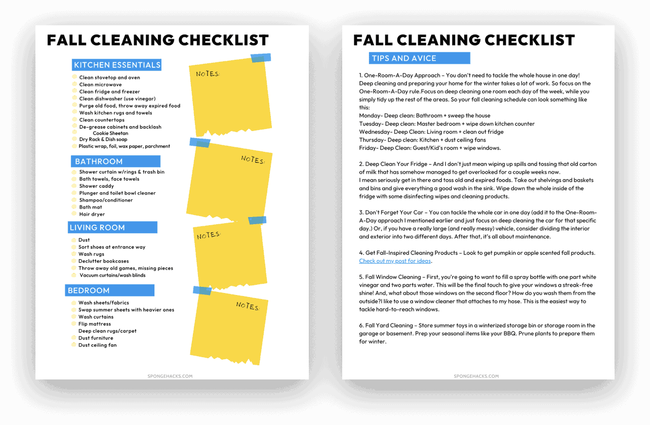 Easy Room-By-Room Fall Cleaning (+ Free Checklist)