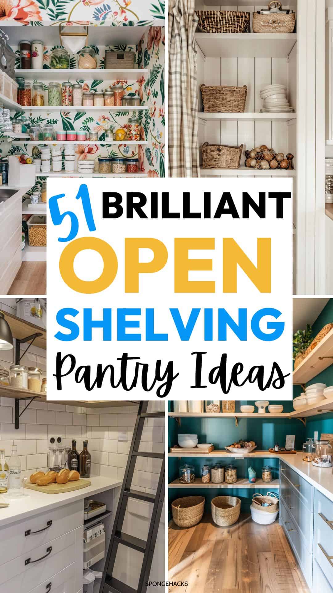 51 Brilliant Open Shelving Pantry Kitchen Ideas