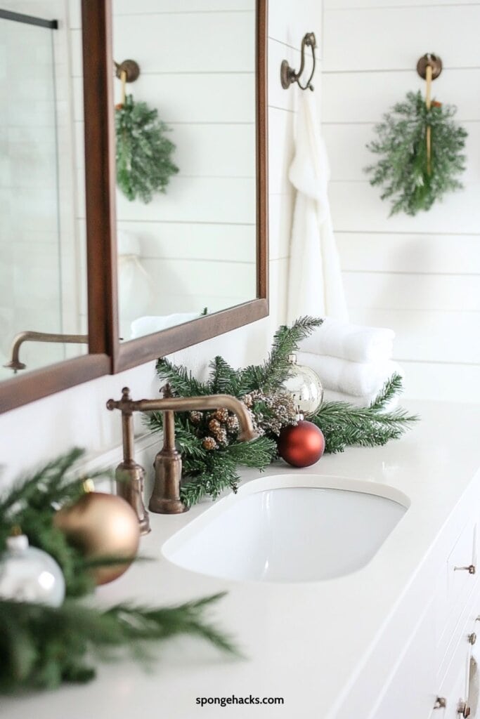 Festive Bathroom Christmas Decor For Small Spaces 